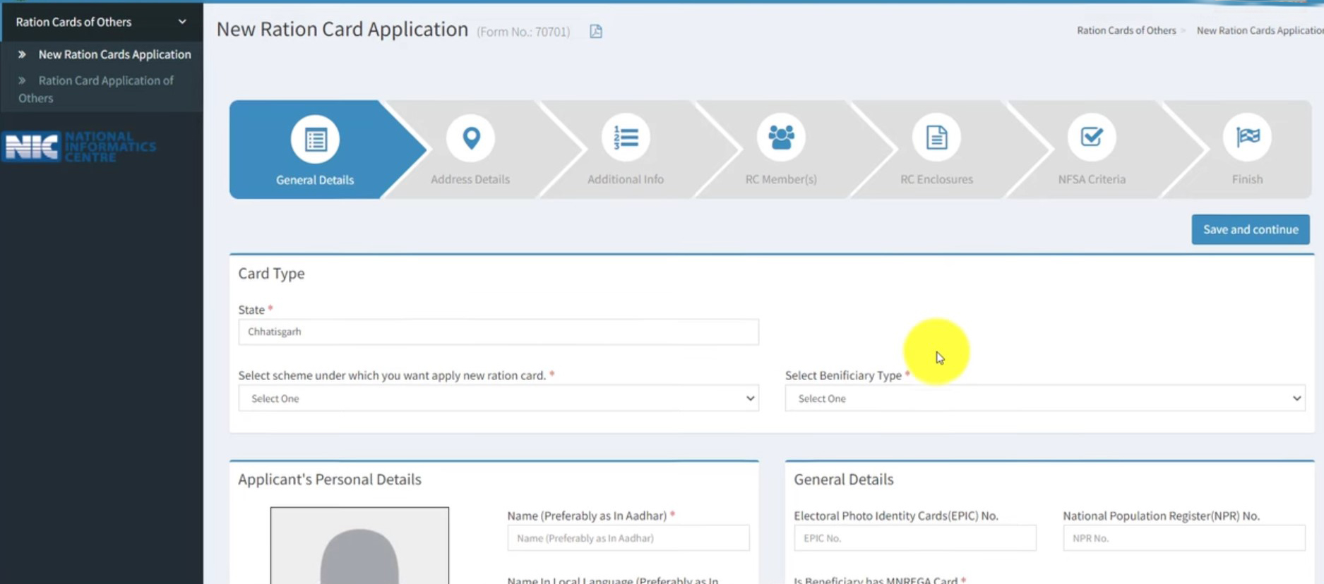 How to apply ration card online nfsa 2022